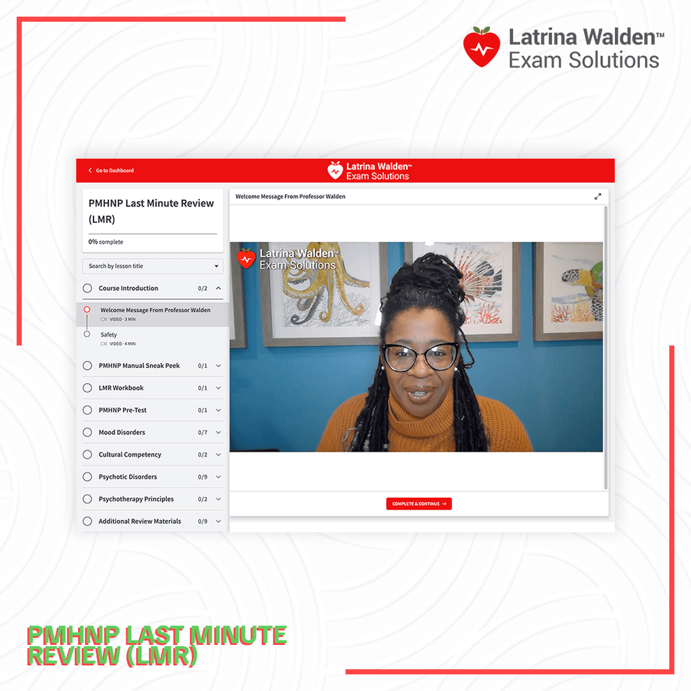 PMHNP Last Minute Review (LMR) – Latrina Walden Exam Solutions